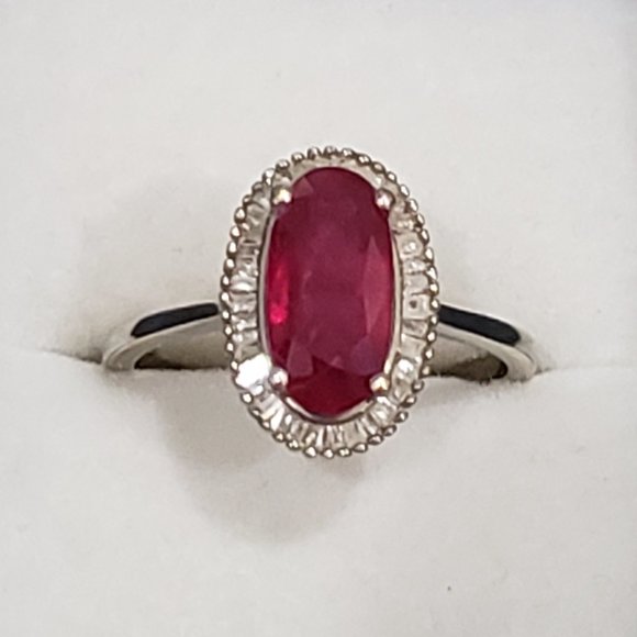 Jewelry | Aaa Niassa Ruby Diamond Halo Ring 325 Cts Sz 9 | Poshmark